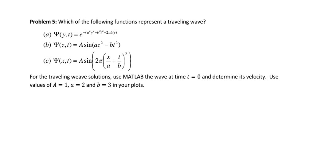 Solved Problem 5: Which of the following functions represent | Chegg.com