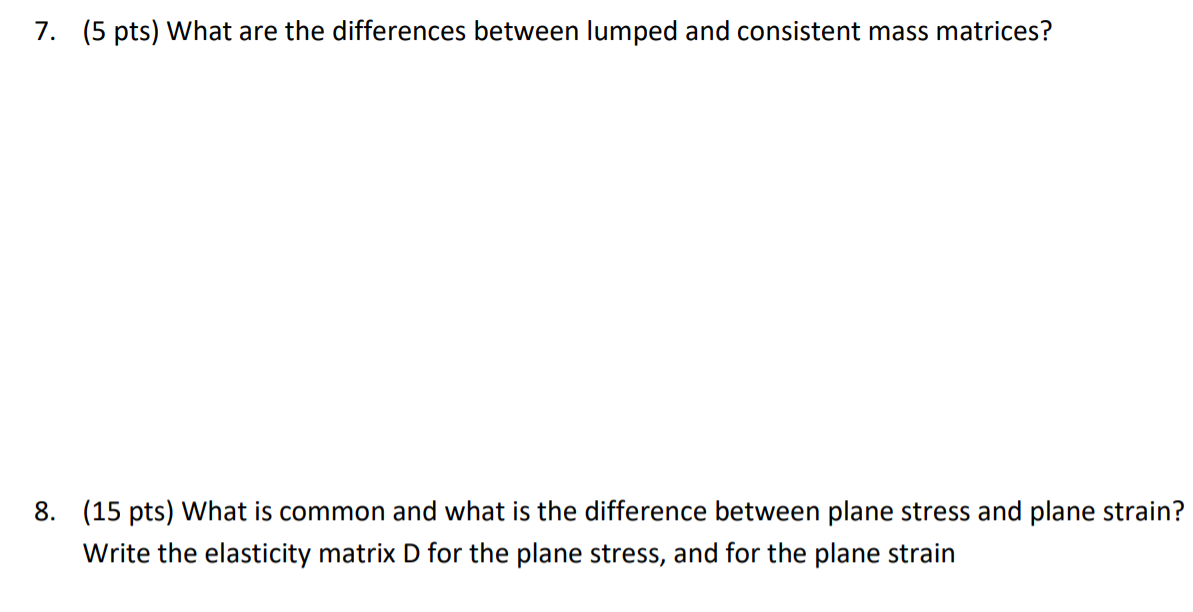 Solved 7. (5 pts) What are the differences between lumped | Chegg.com