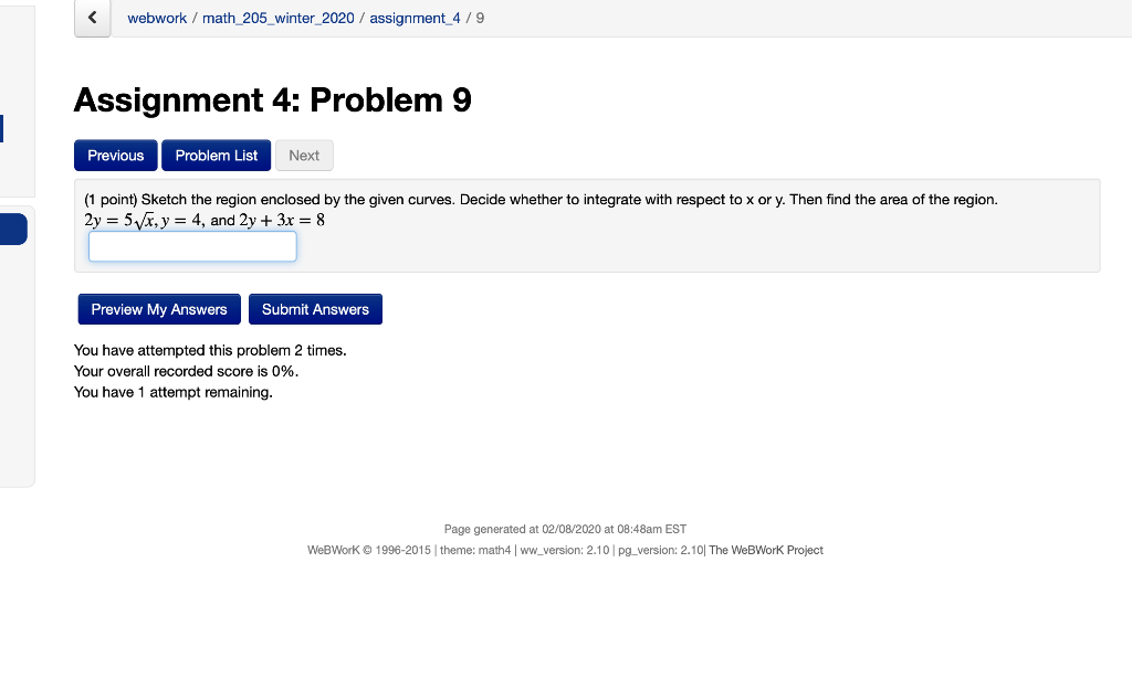Solved webwork / math_205_winter_2020 / assignment_4/9 | Chegg.com Solved webwork / math_205_winter_2020 / assignment_4/9 | Chegg.com