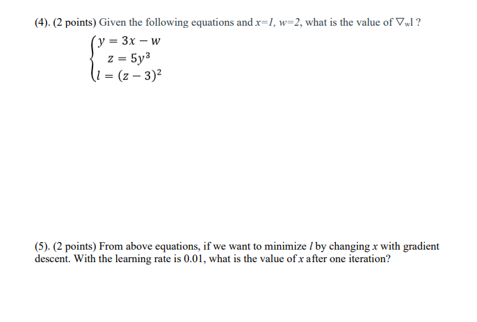 Solved (4). ( 2 ﻿points) ﻿Given the following equations and | Chegg.com