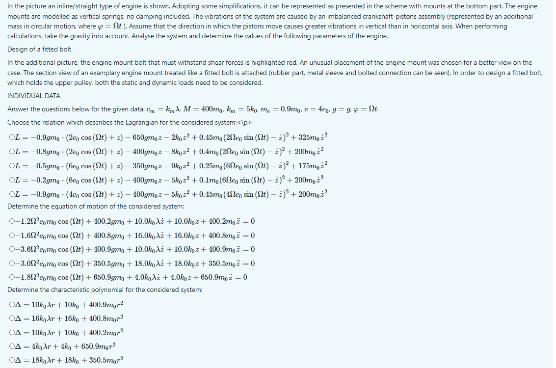 Solved Single Degree of Freedom System Damped Vibrations - | Chegg.com