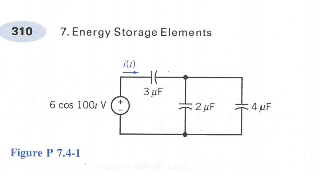 Solved 310 7. Energy Storage Elements i(t) 6 cos 100t V (+ | Chegg.com Solved 310 7. Energy Storage Elements i(t) 6 cos 100t V (+ | Chegg.com