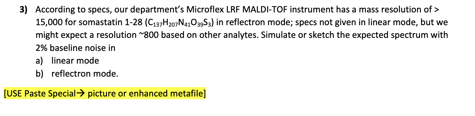 3) According to specs, our department's Microflex LRF | Chegg.com