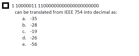 Solved 1 10000011 11000000000000000000000 can be translated | Chegg.com