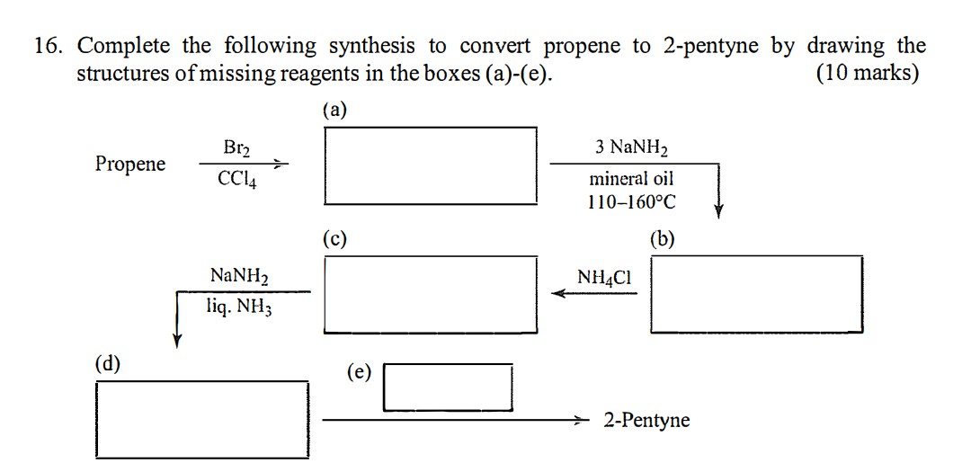 Solved Complete the following synthesis to convert propene | Chegg.com