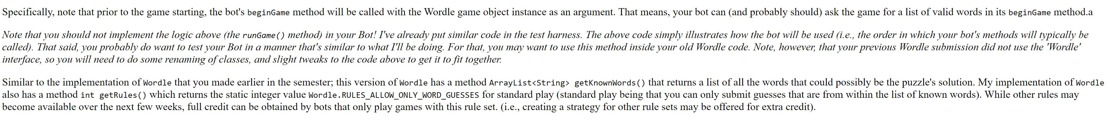 Solved Hello can you implement a working WordleBot using the | Chegg.com