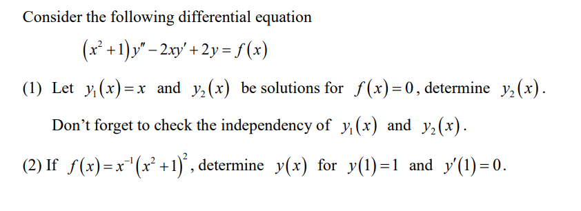Solved Consider the following differential | Chegg.com