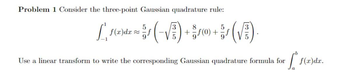Solved Problem 1 Consider The Three Point Gaussian 