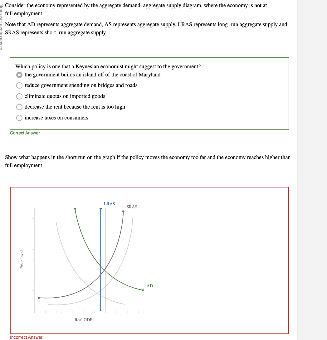 Solved Consider the economy represented by the aggregate | Chegg.com