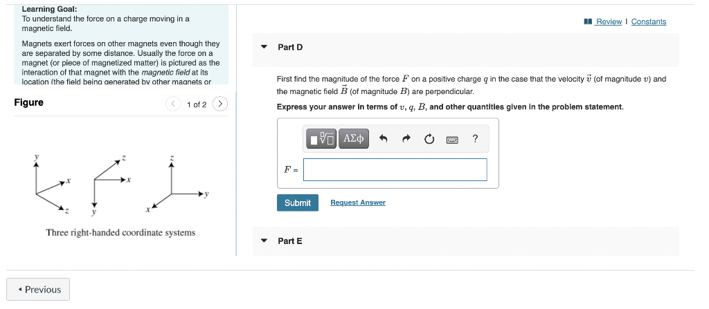 Solved Learning Goal: To understand the force on a charge | Chegg.com