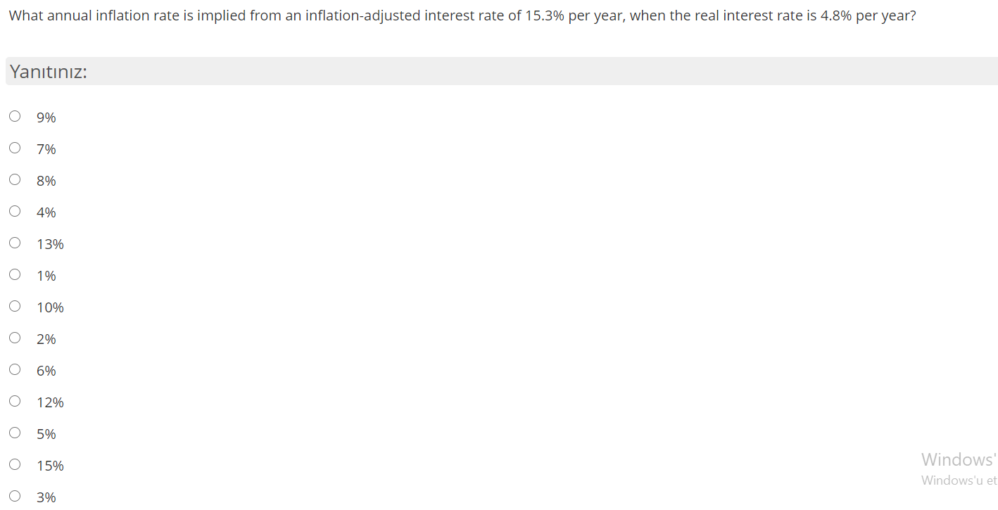 Solved What annual inflation rate is implied from an | Chegg.com