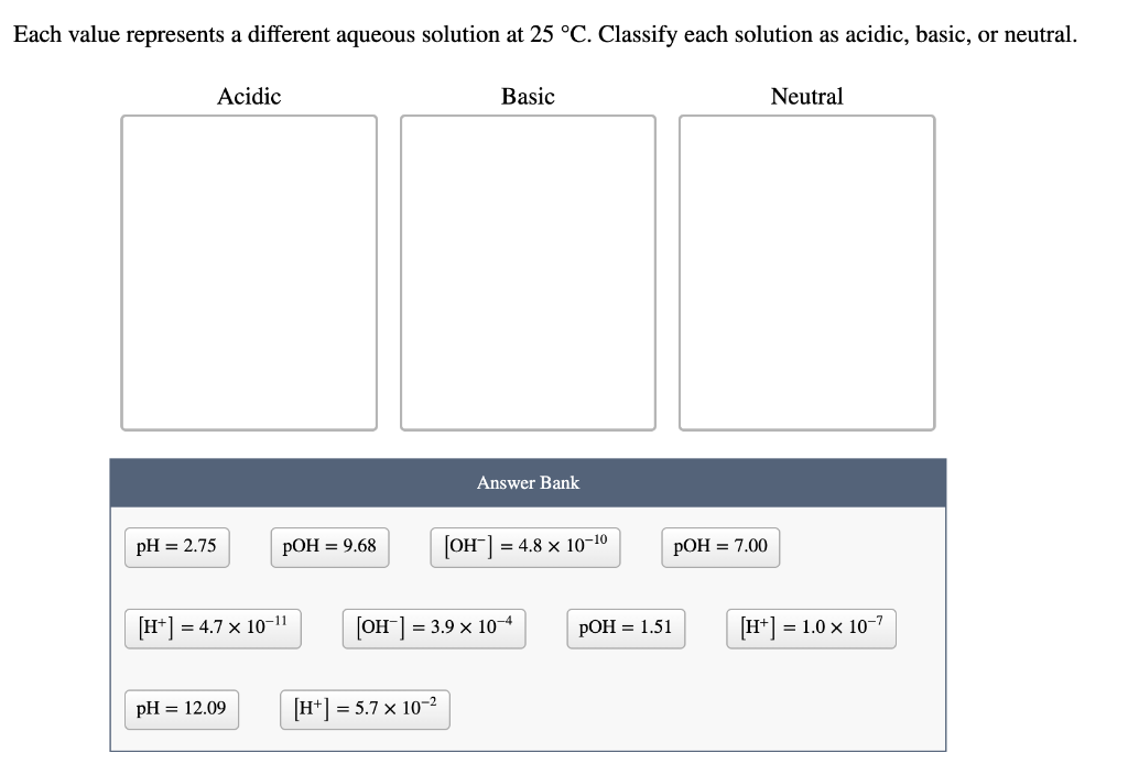 Solved Each value represents a different aqueous solution at | Chegg.com