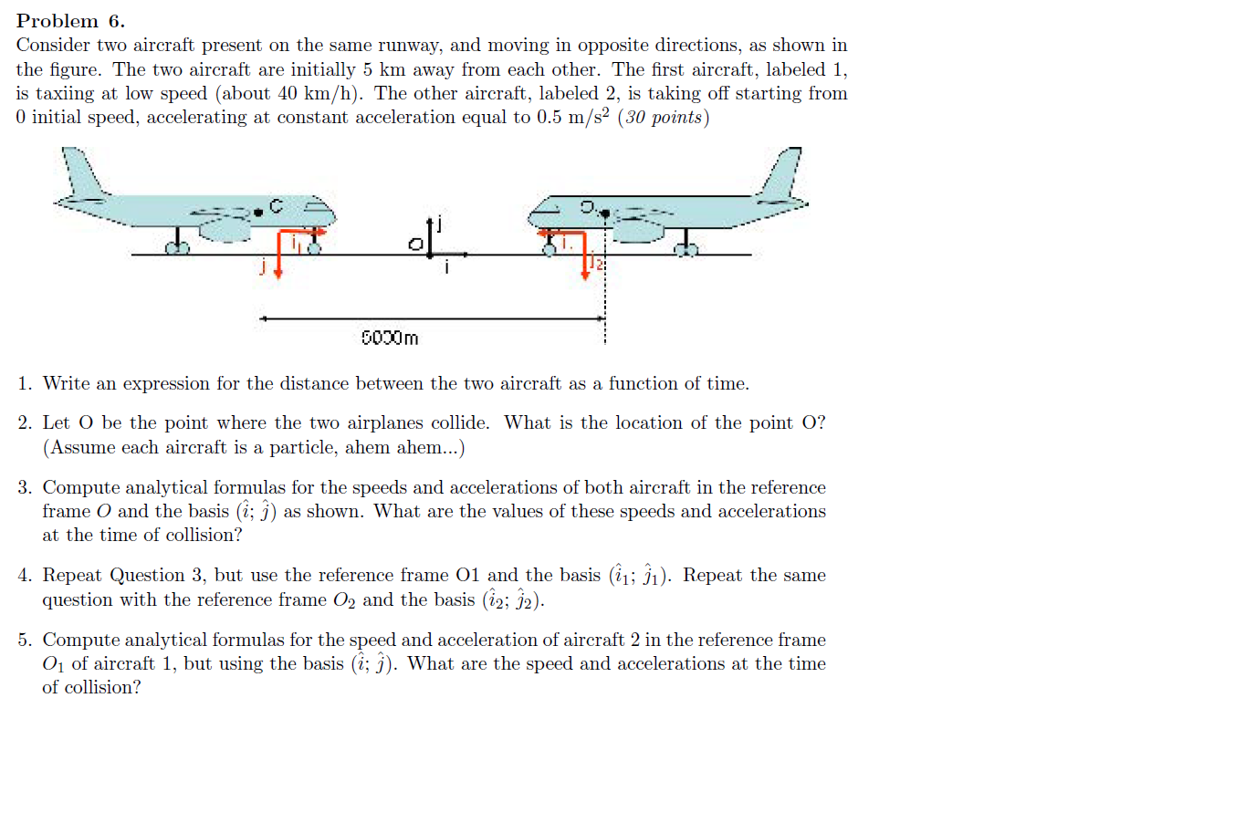 Solved Problem 6. Consider two aircraft present on the same | Chegg.com