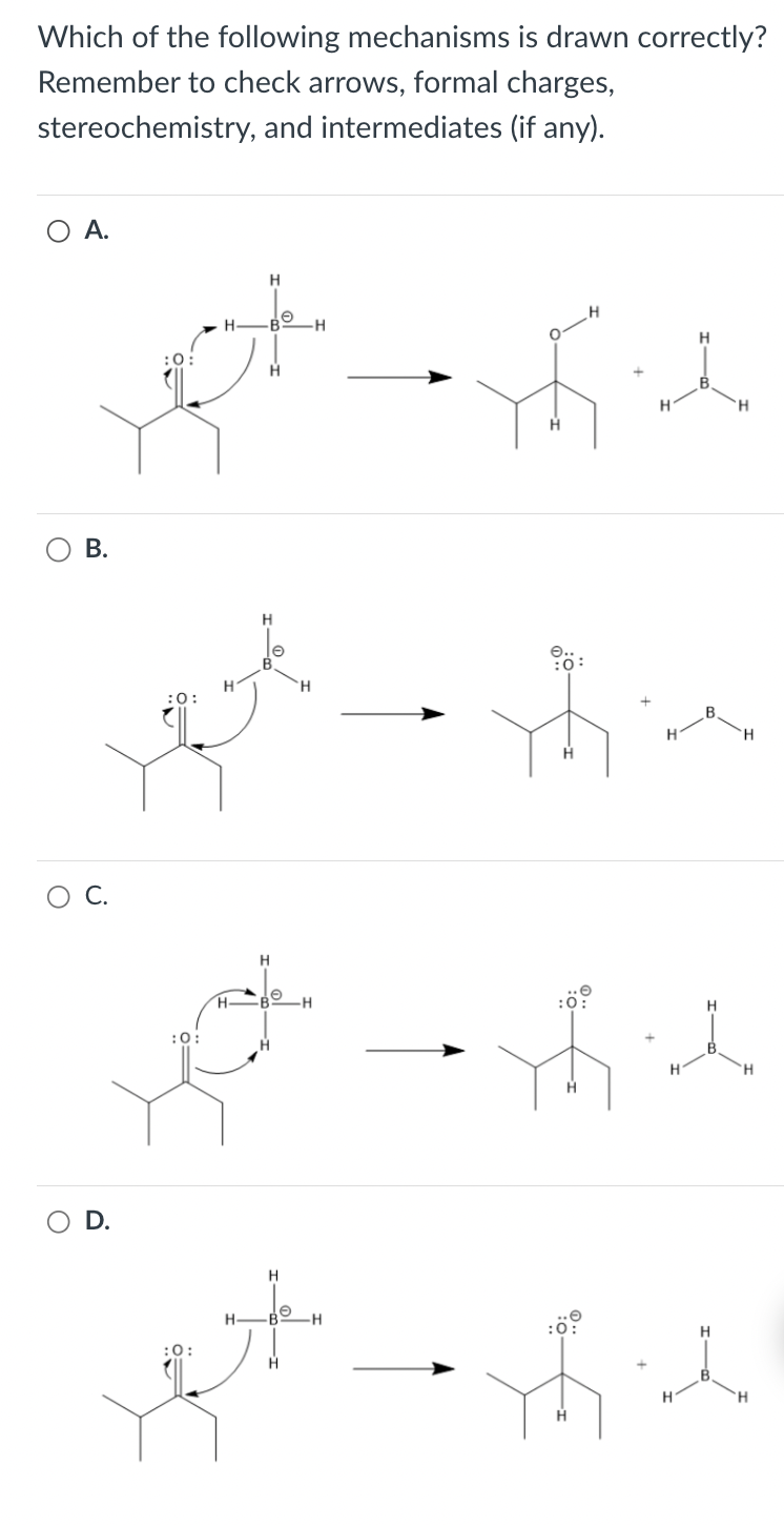 Solved Which of the following mechanisms is drawn correctly? | Chegg.com