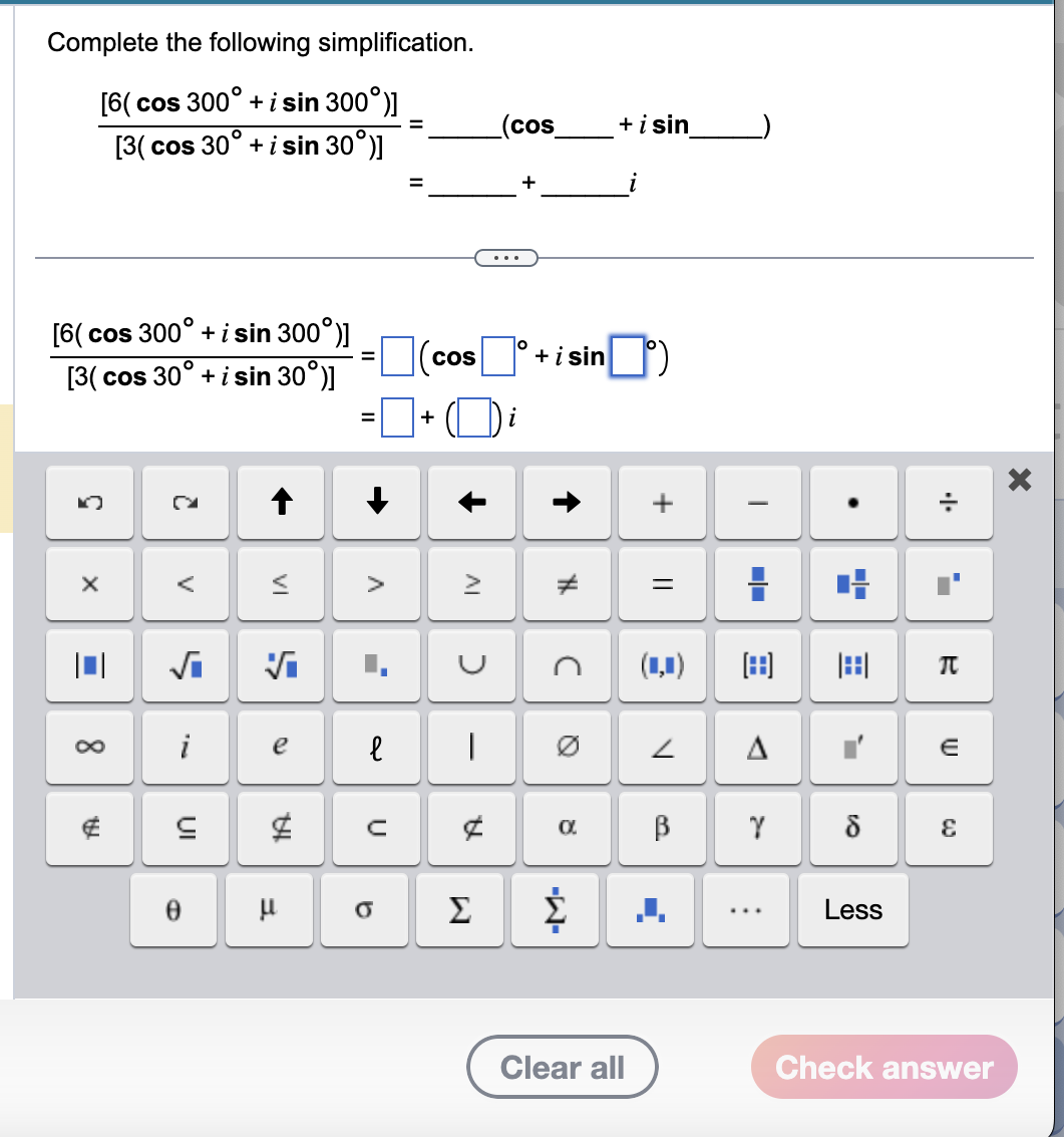 Solved Complete the following simplification. | Chegg.com