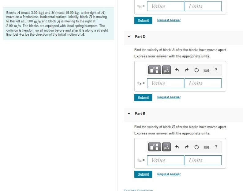 Solved Blocks A (mass 3.00 kg ) and B (mass 15.00 kg, to the | Chegg.com