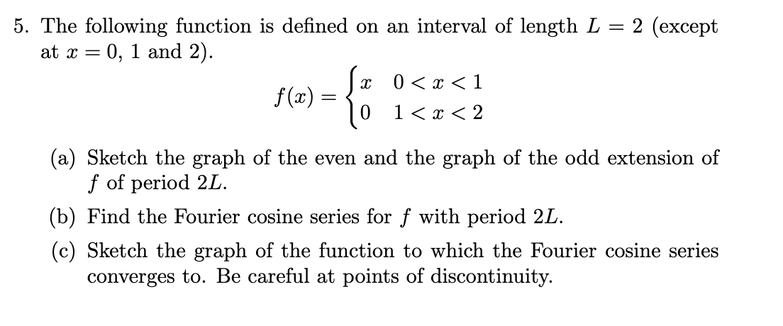 Solved The following function is defined on an interval of | Chegg.com