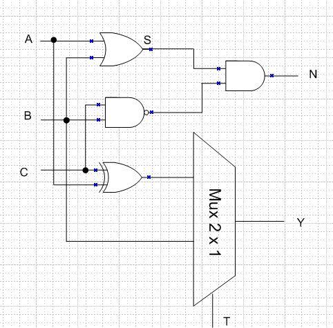 Solved N > Mux 2 x 1 OP А. B с | Chegg.com