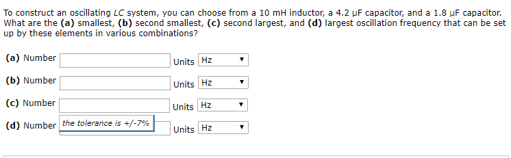 Solved To construct an oscillating LC system, you can choose | Chegg.com