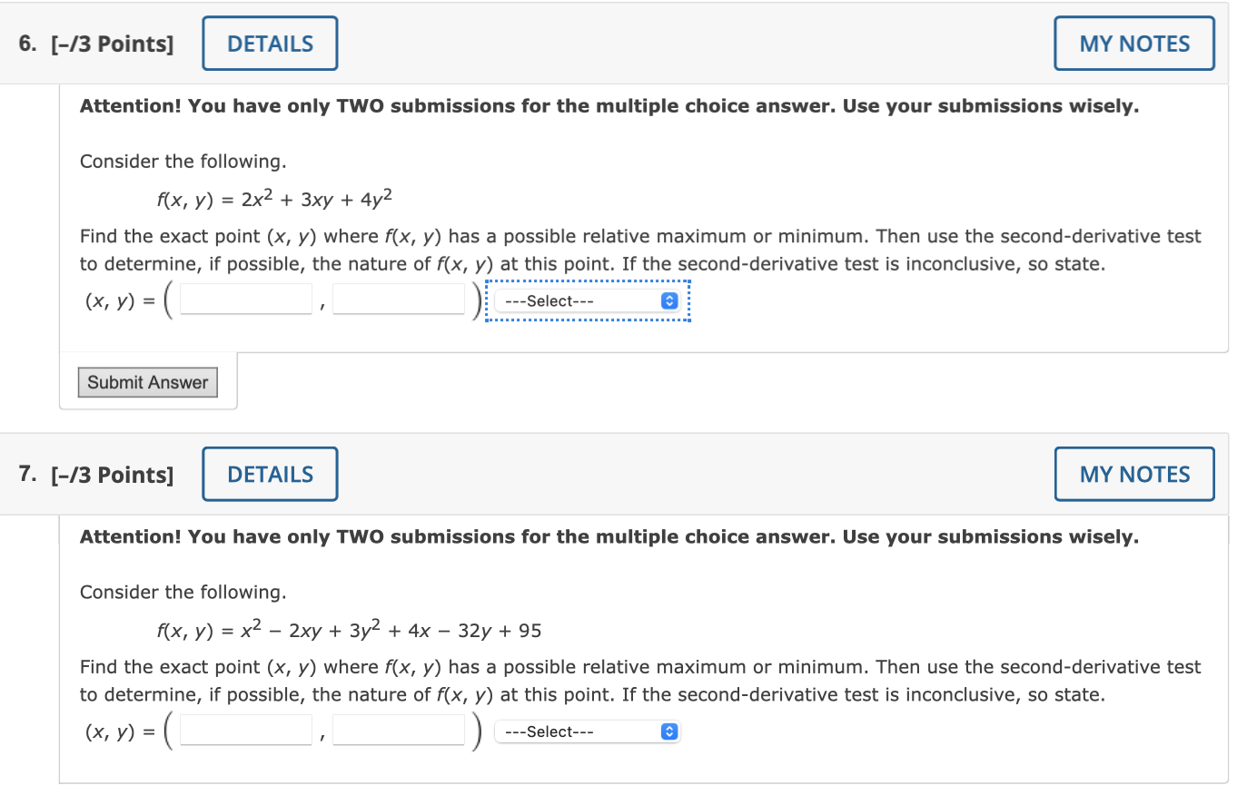 Solved F x y 2x2 3xy 4y2 Find The Exact Point x y Where Chegg
