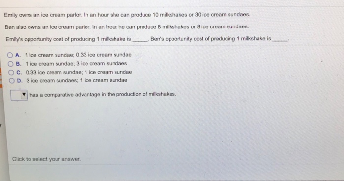Solved Emily owns an ice cream parlor. In an hour she can | Chegg.com