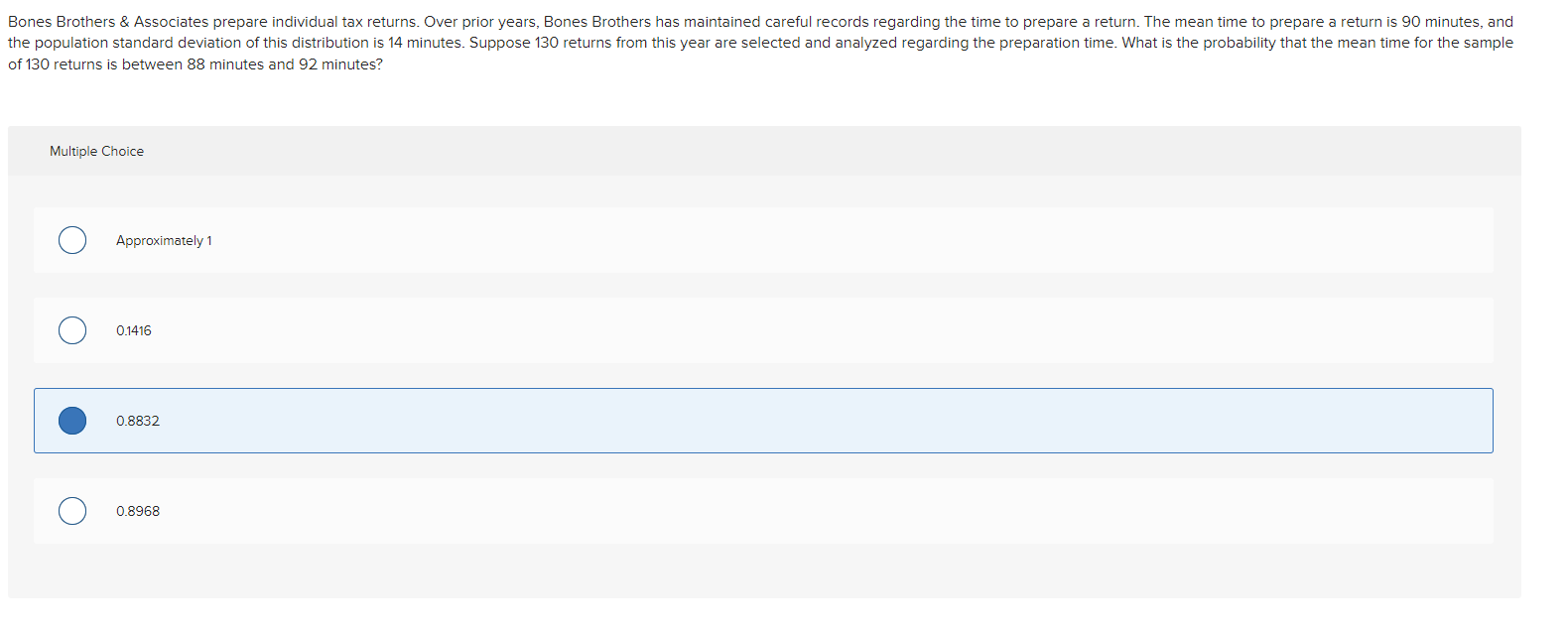 Solved of 130 returns is between 88 minutes and 92 minutes? | Chegg.com