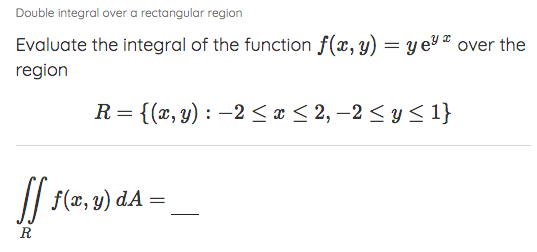 Solved Part a) double integral over rectangular region | Chegg.com
