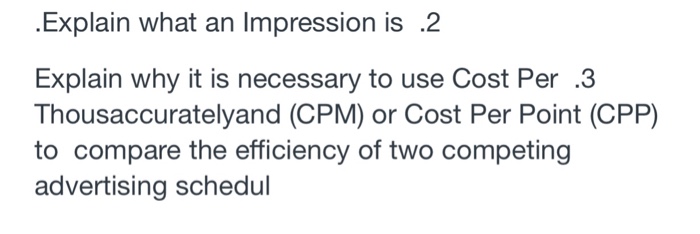 Solved :Media Math Formulas Rating = media vehicle's | Chegg.com