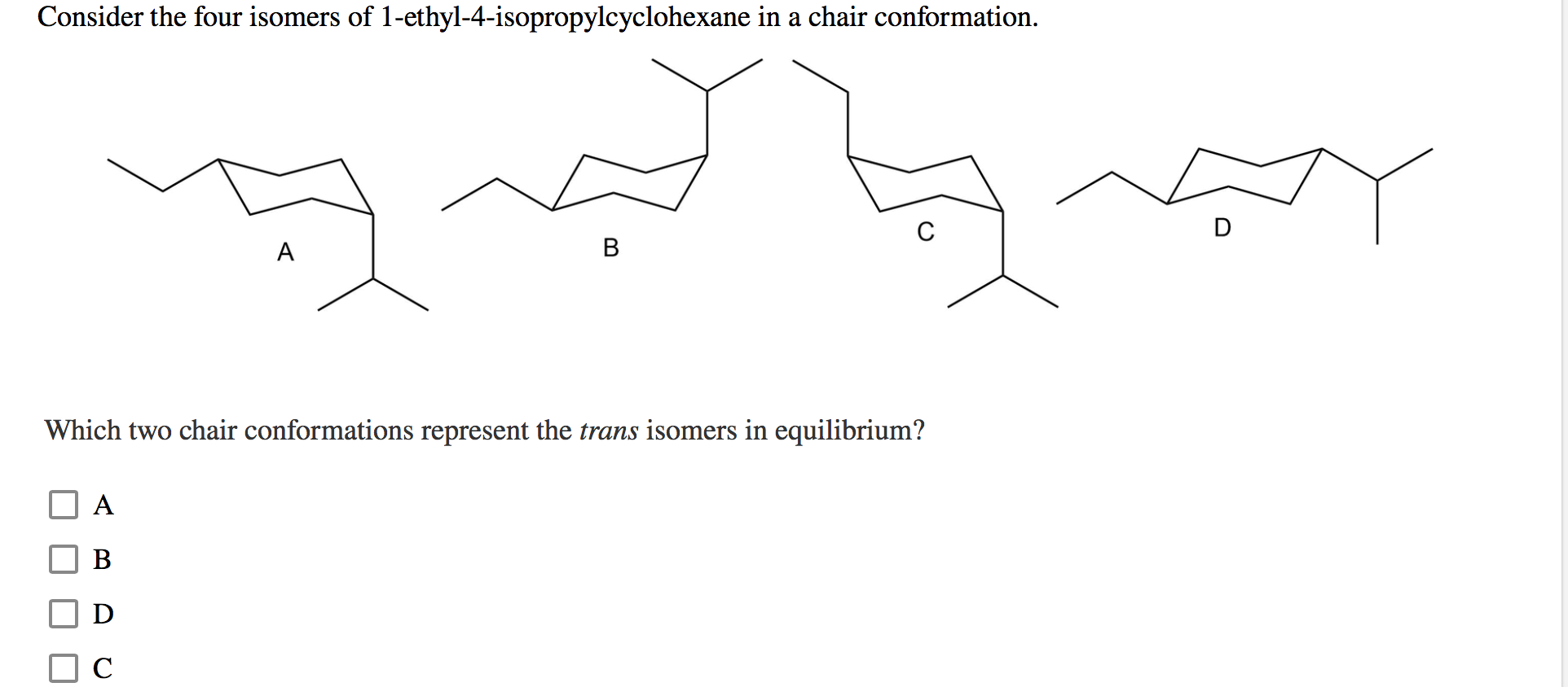 Solved Consider the four isomers of | Chegg.com