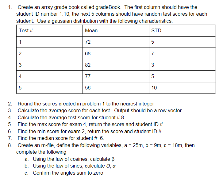1. Create an array grade book called gradeBook. The | Chegg.com