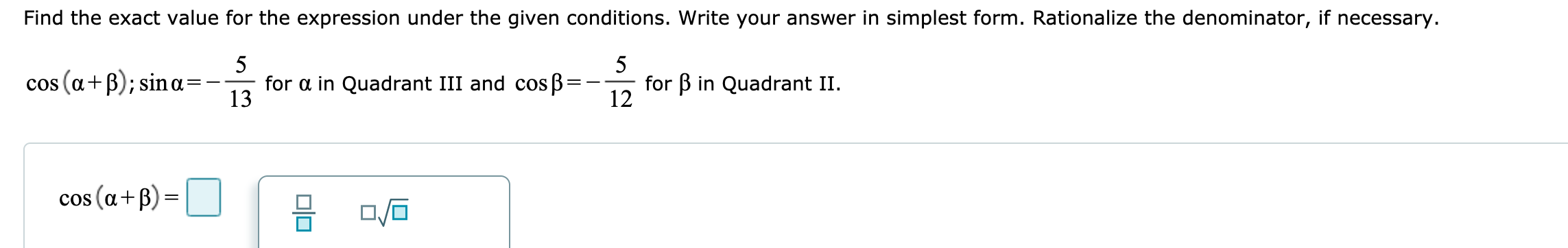 Solved Find the exact value for the expression under the | Chegg.com