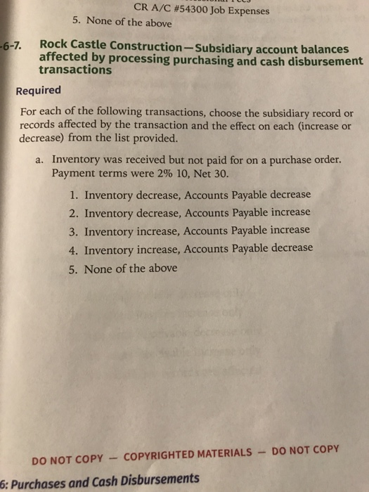 Solved 6-6. Rock Castle Construction-Accounting transactions | Chegg.com