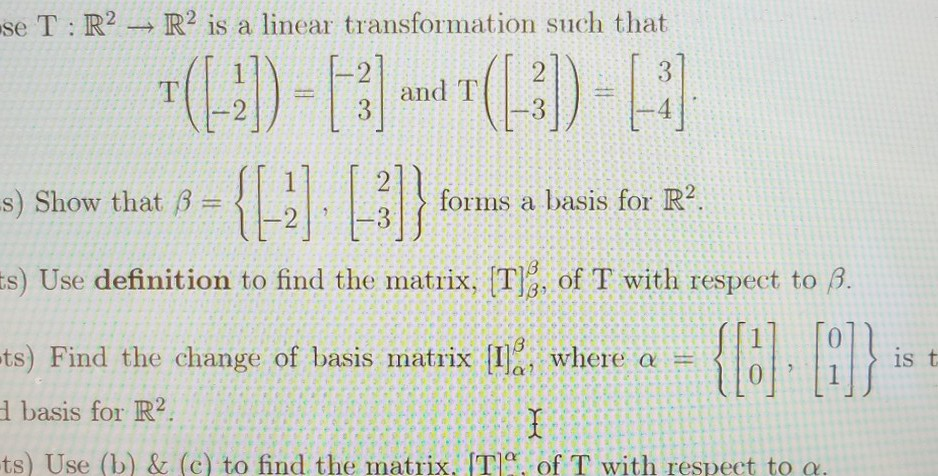 Solved se T : R2 R2 is a linear transformation such that and | Chegg.com