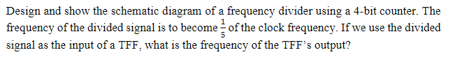 Solved Design and show the schematic diagram of a frequency | Chegg.com