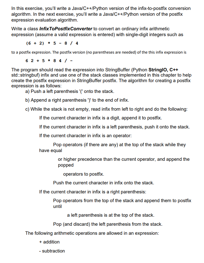Solved Design in C++ output should display the evaluated | Chegg.com