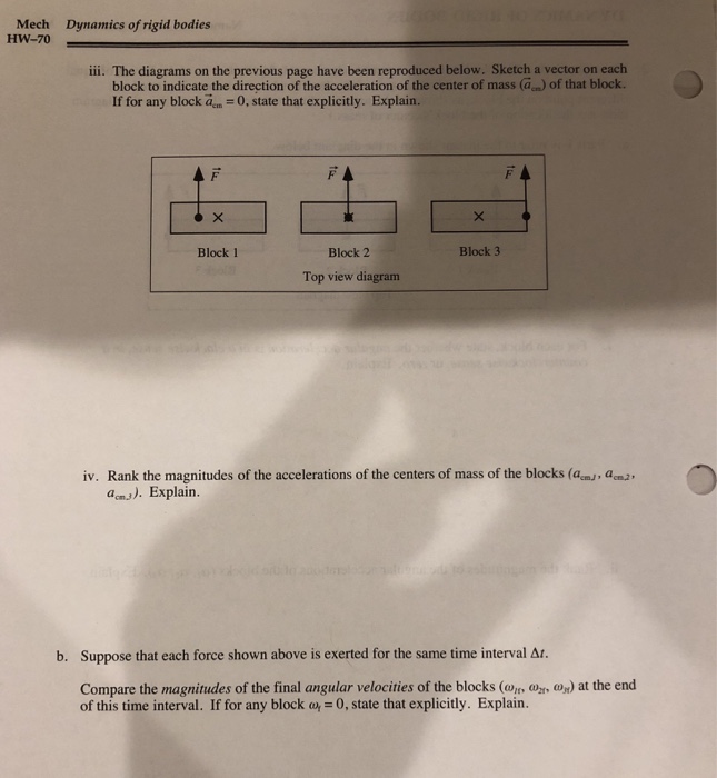 Solved DYNAMICS OF RIGID BODIES Mech HW-69 Name Three | Chegg.com