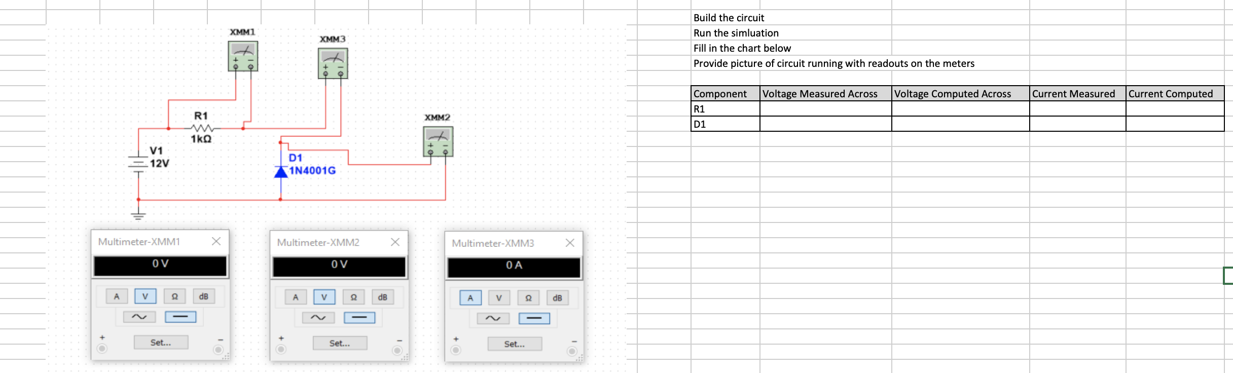 Solved XMM1 XMM3 Build the circuit Run the simluation Fill | Chegg.com