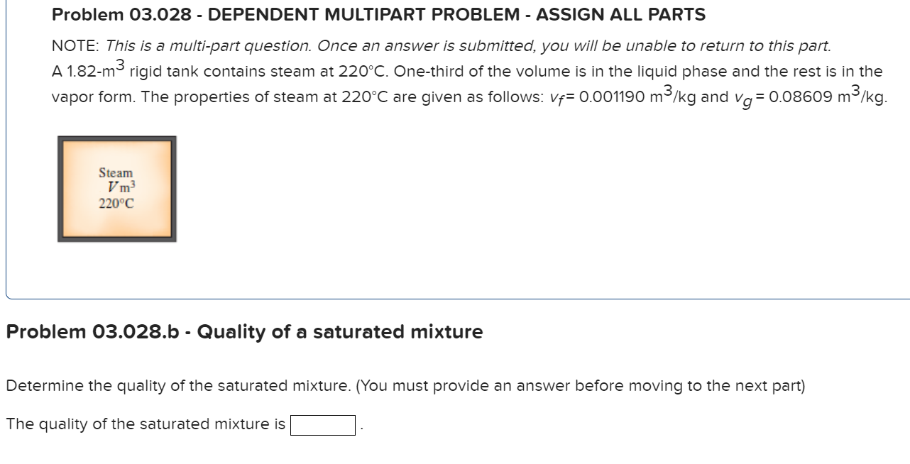 Solved Problem 03.028 - DEPENDENT MULTIPART PROBLEM - ASSIGN | Chegg.com