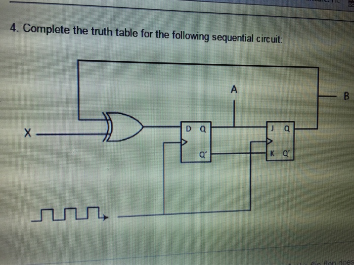 Solved 4. Complete the truth table for the following | Chegg.com