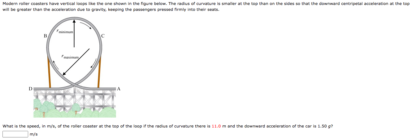 Solved What is the speed, in m/s, of the roller coaster at | Chegg.com
