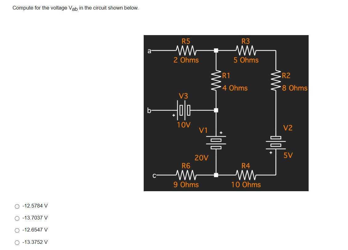 Solved Compute for the voltage Vab in the circuit shown | Chegg.com