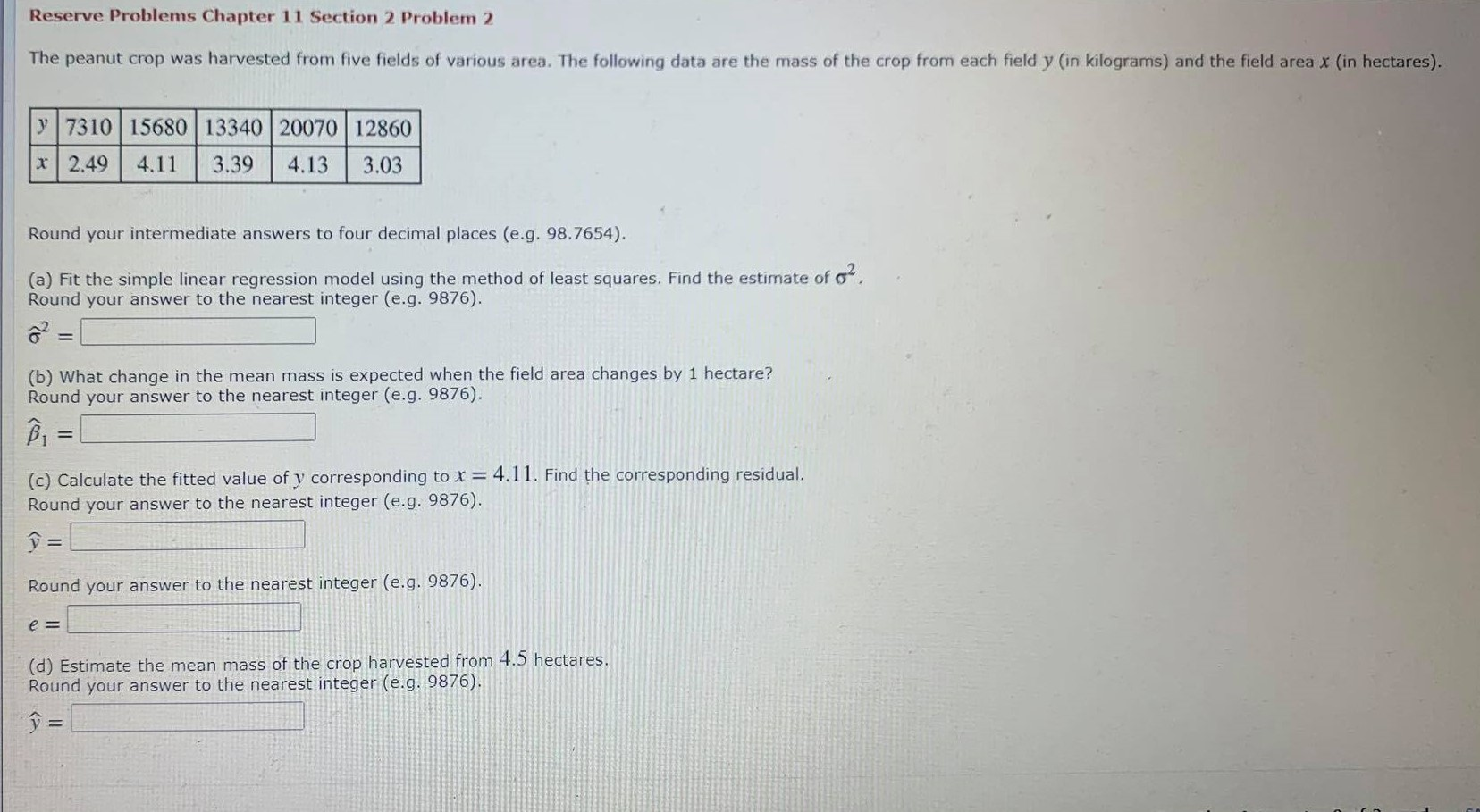 Solved Reserve Problems Chapter 11 Section 2 Problem 2 The | Chegg.com