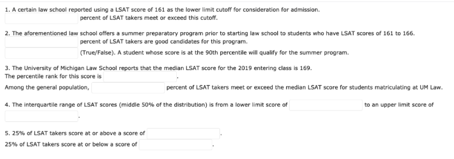 Solved The Law School Admissions Test (LSAT) is a | Chegg.com