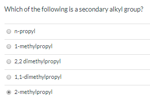 Solved Which of the following is a secondary alkyl group? | Chegg.com