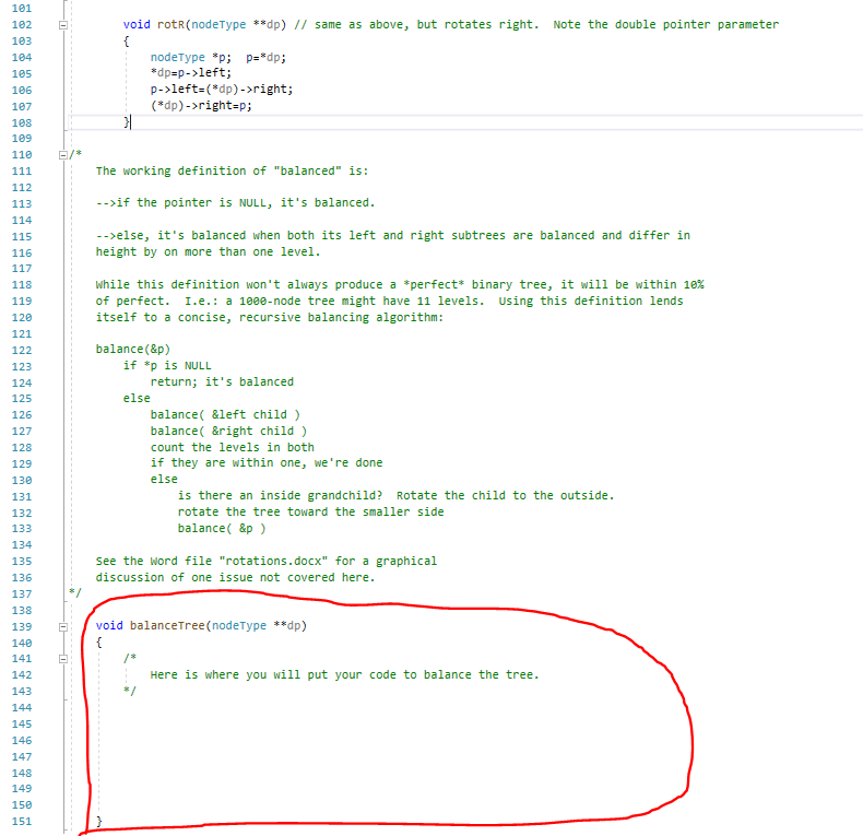 Solved Write the code to balance the binary tree. Hint: that | Chegg.com