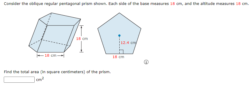 Solved Consider the oblique regular pentagonal prism shown. | Chegg.com
