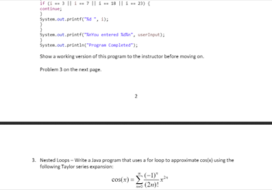 Solved 1. Nested Loops - Using nested for loops, write a | Chegg.com