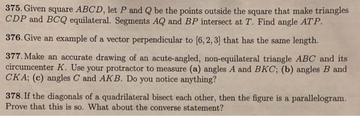 Solved 375. Given square ABCD, let P and Q be the points | Chegg.com