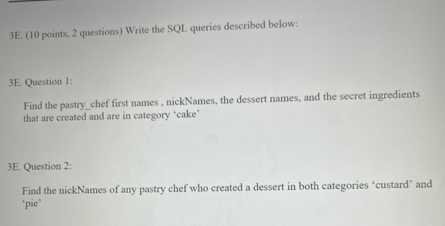 Solved 3. (77 points) The following schema contains | Chegg.com