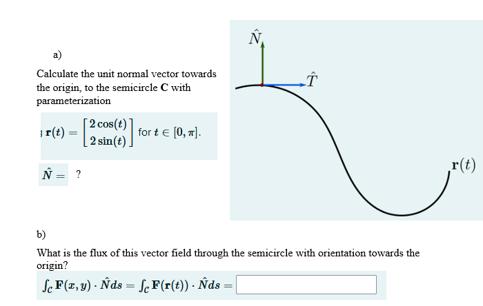 Solved a) Calculate the unit normal vector towards the | Chegg.com
